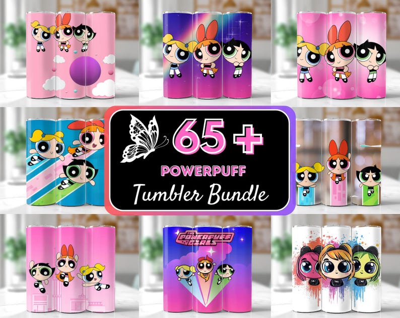 Super Puff Girls Tumbler Design | Cartoon Wrap PNG (digital Download ...