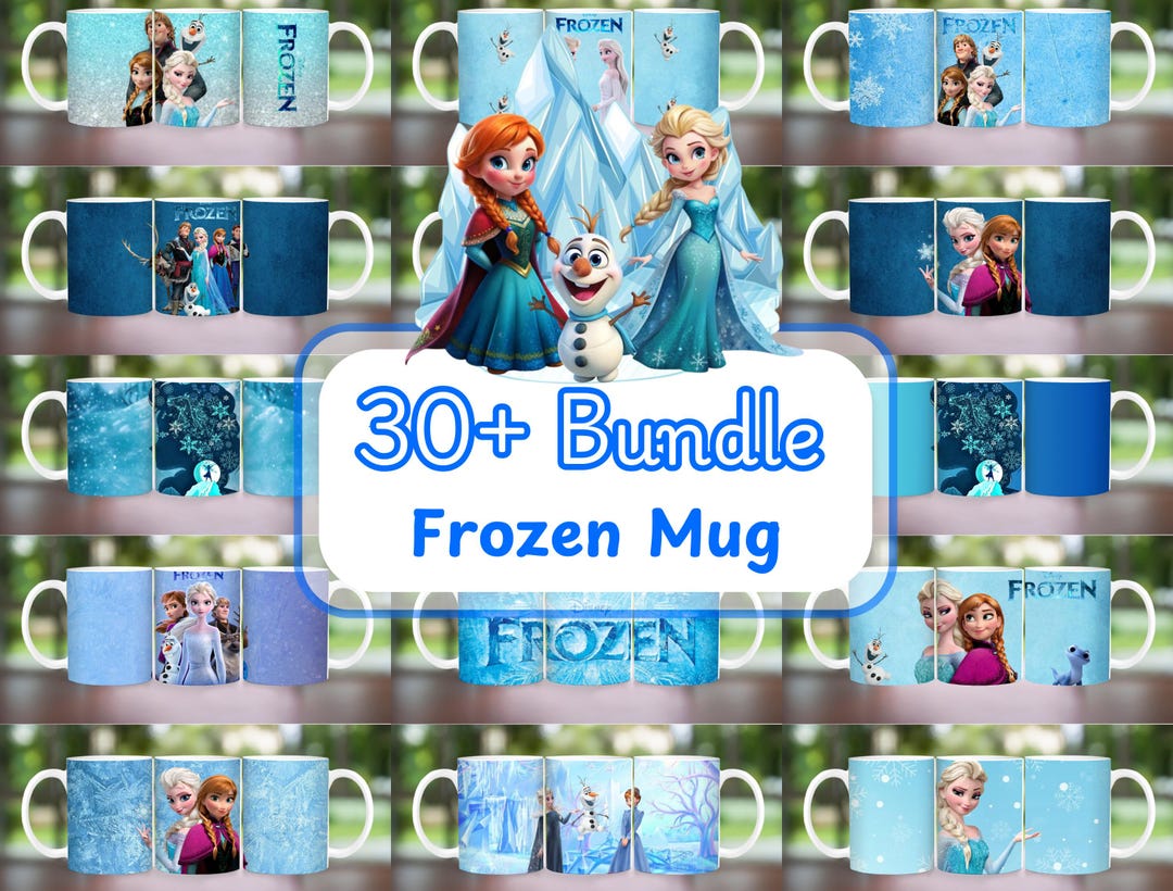 30+ Frozen Mug Wrap Bundle: Elsa Princess Design, Skinny Mug PNG ...