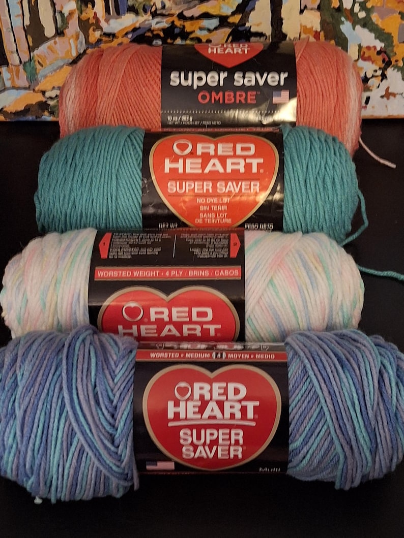 Red Heart Yarn Super Saver Multiple Colors - Etsy