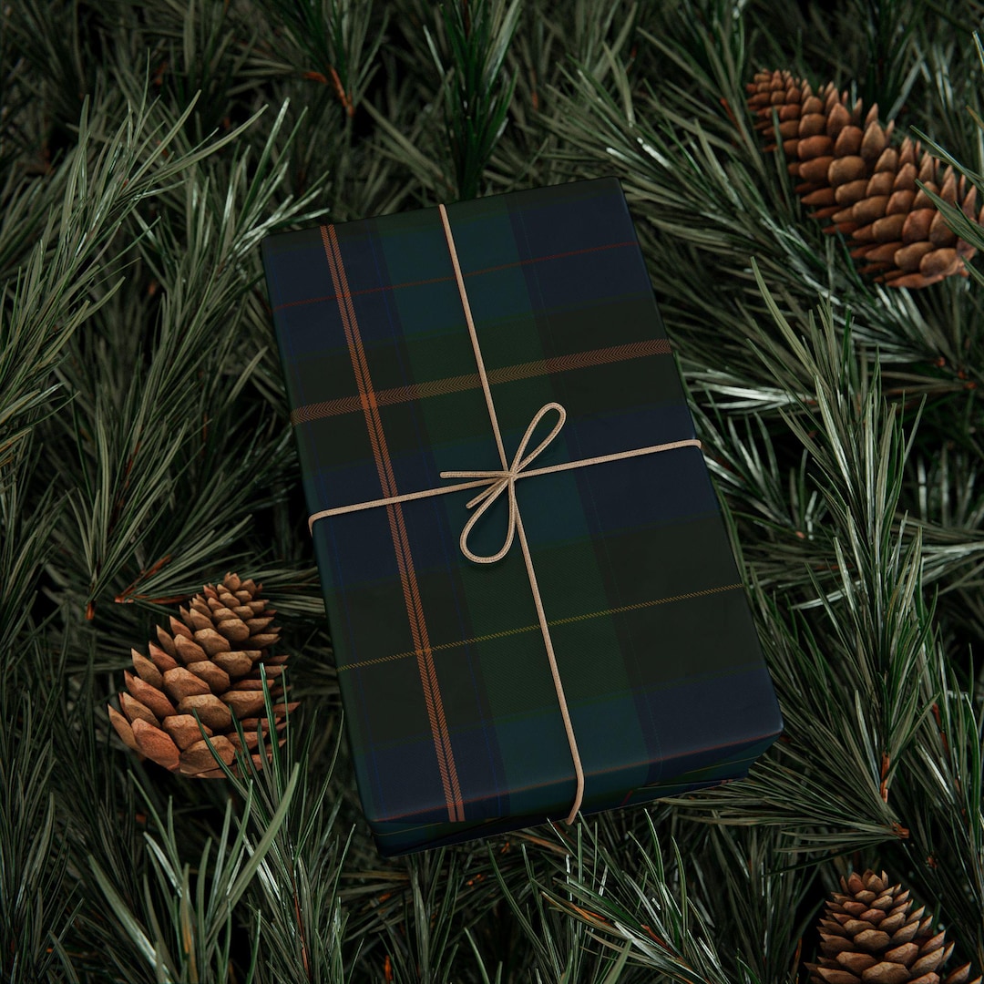 Ralph Lauren Inspired Green Plaid Wrapping Paper, Plaid Tartan Gift ...
