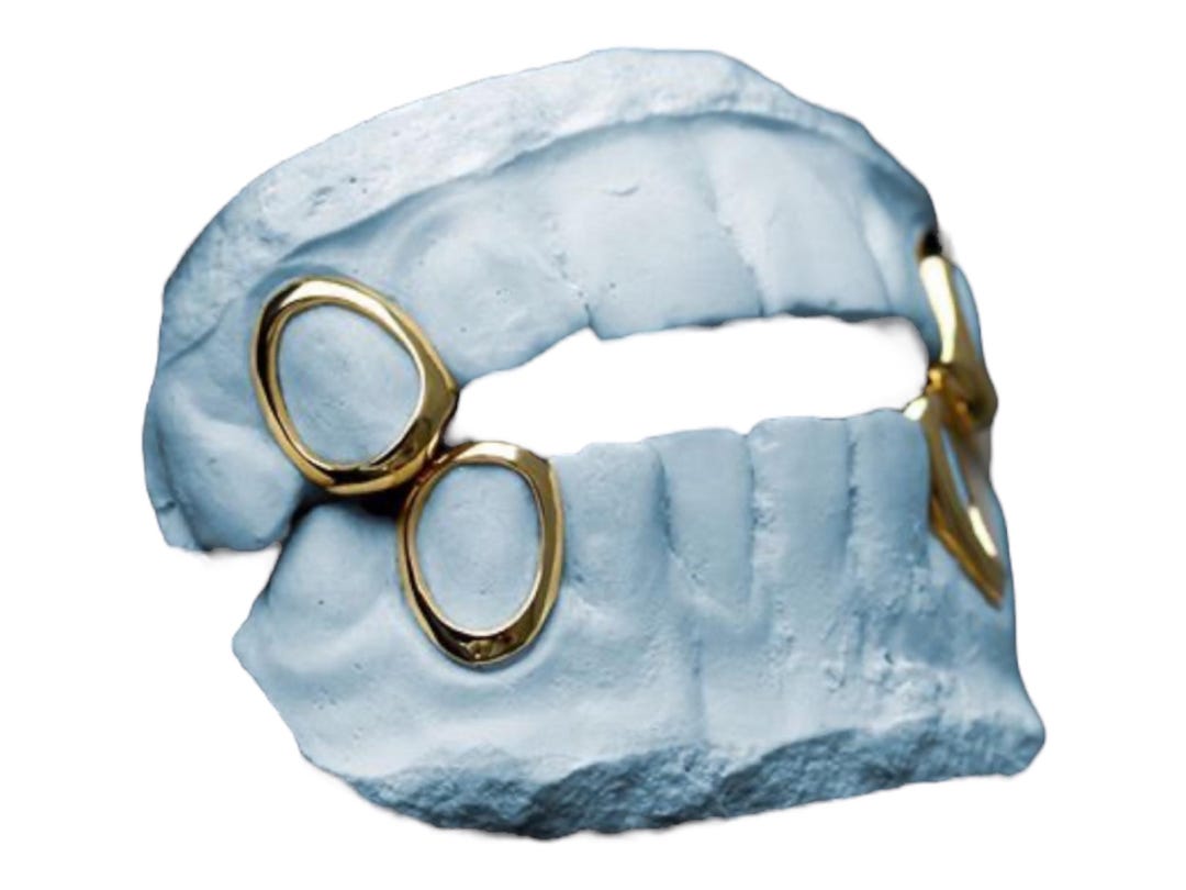 Custom Gold Grillz: Open Face Design, High-gloss Polish - Etsy