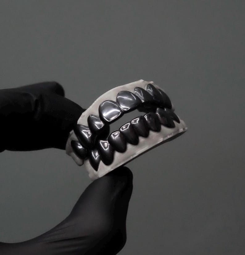 Custom Colorful Grillz: Solid Silver or Gold, Precision Fit (black,red ...