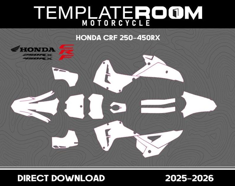 Templates Graphics HONDA CRF 250-450RX 2025-2026 Vector Pdf. Ai. Eps ...