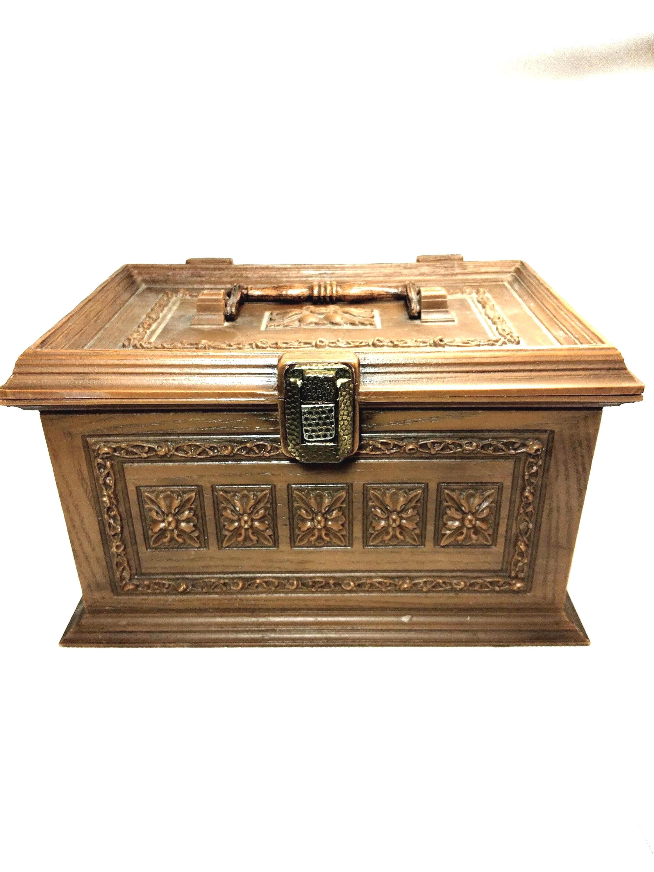 Vintage Max Klein Sewing Box Ornate Faux Wood 1970s - Etsy
