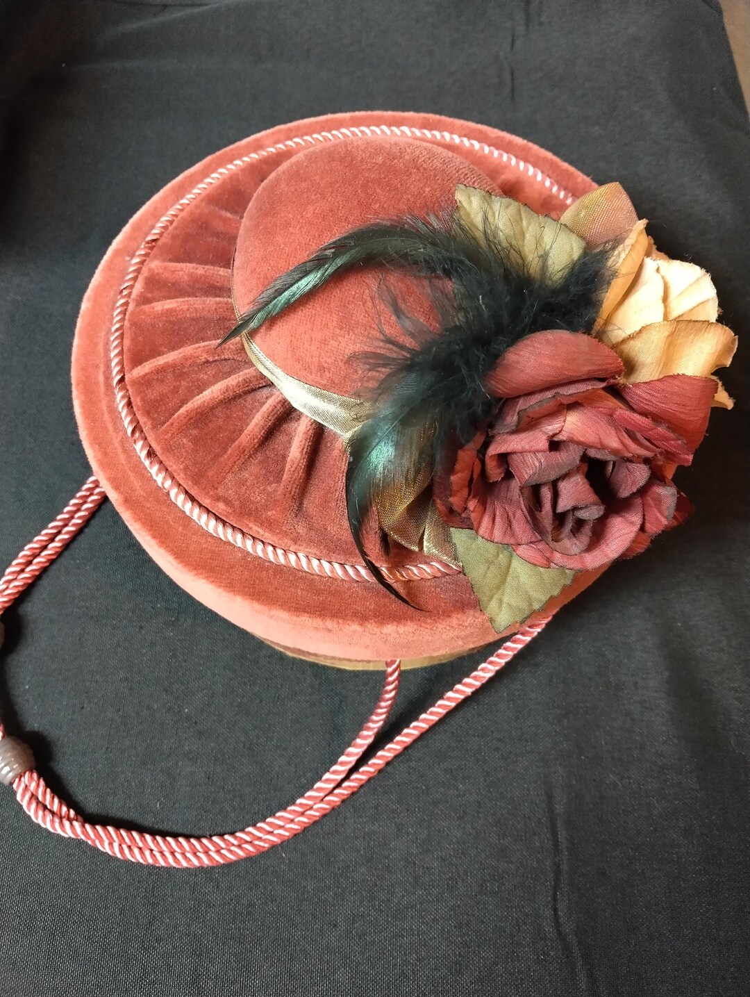 1930s Velvet Mini Hat Box, Pink, Feather, Flowers - Etsy