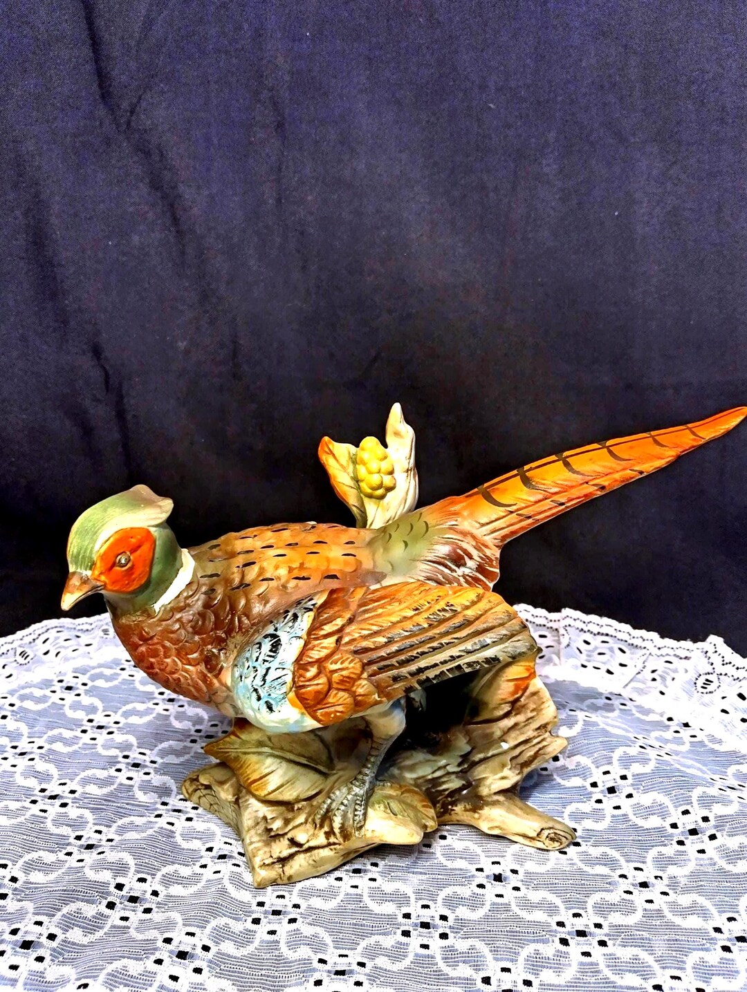 Vintage Hand-painted Pheasant Figurine Sculpture Statue 9"l X 4"w X 5 ...