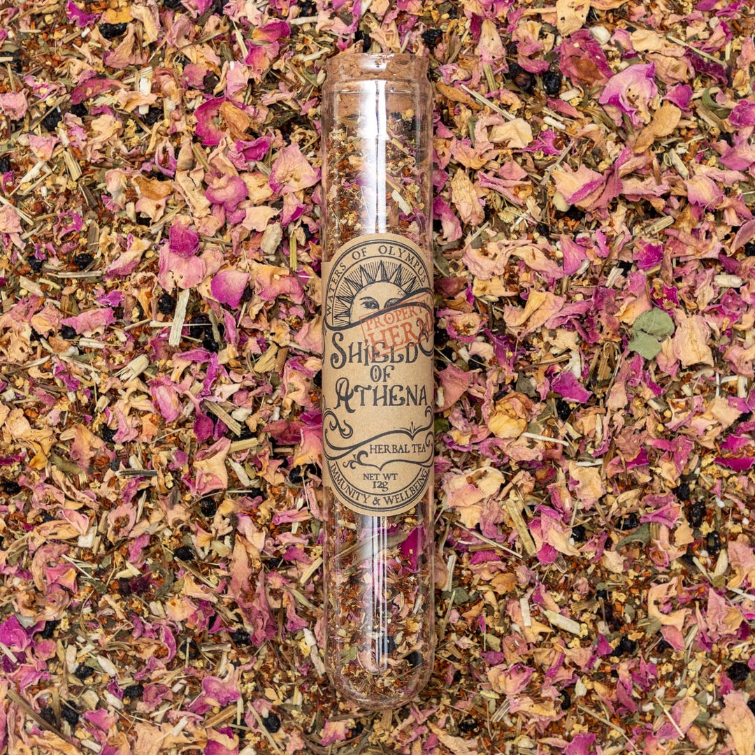 Shield of Athena Herbal Tea Blend | Organic Elderberry Rose Rooibos Tea ...