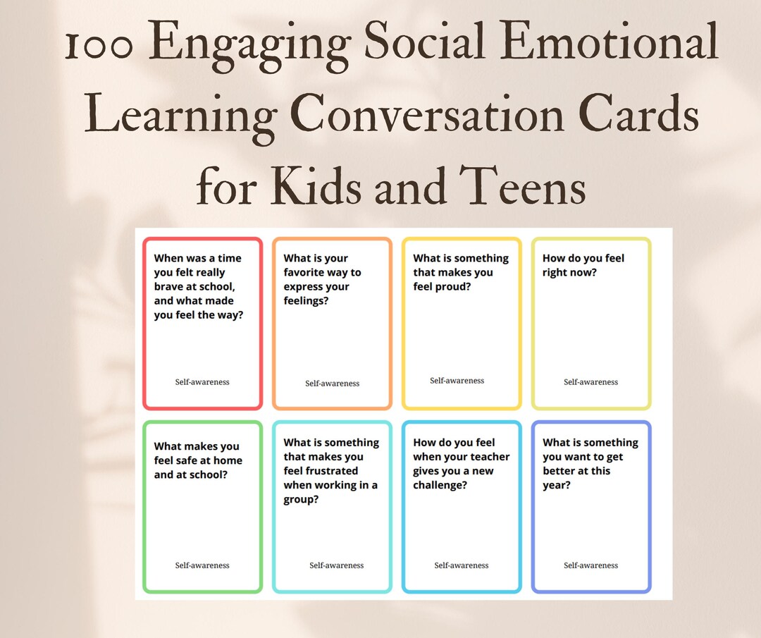 100 Social-emotional Learning (SEL) Conversation Cards for Kids and ...