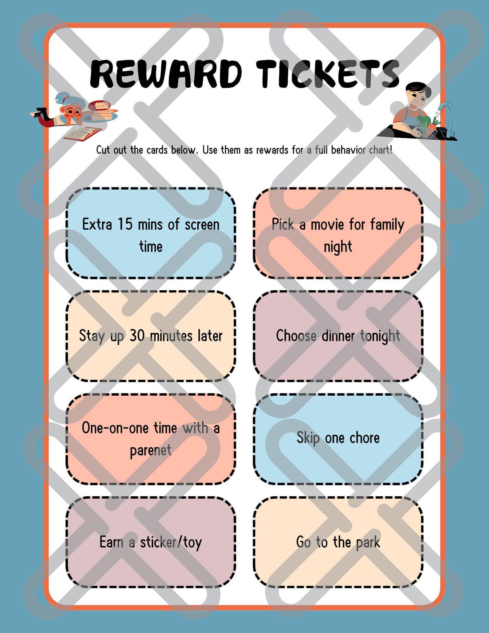 Printable Behavior Chart & Reward Coupons Bundle | Kids Routine Tracker ...