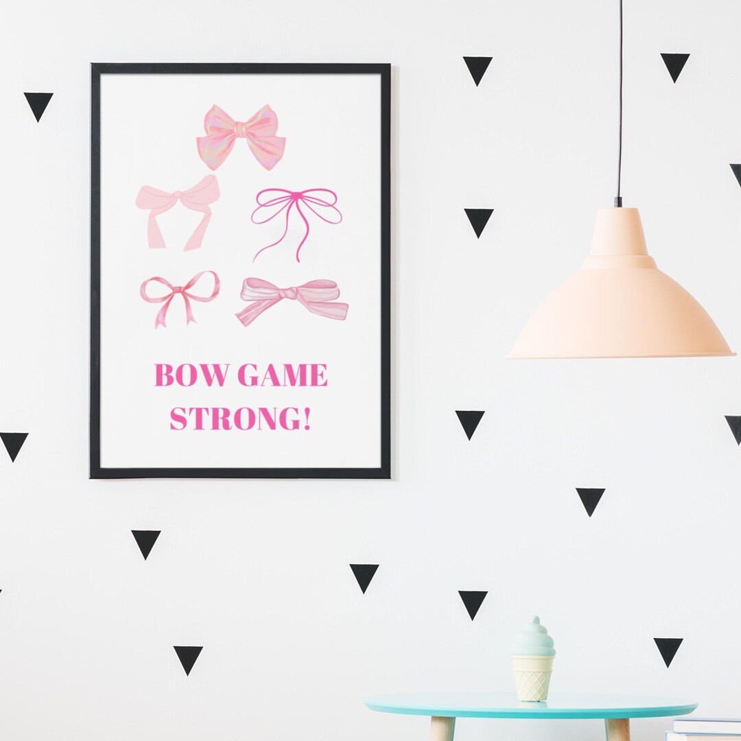 Pink Bow Poster, Preppy Bow Wall Art, Pink Bow Poster, Coquette Bow ...