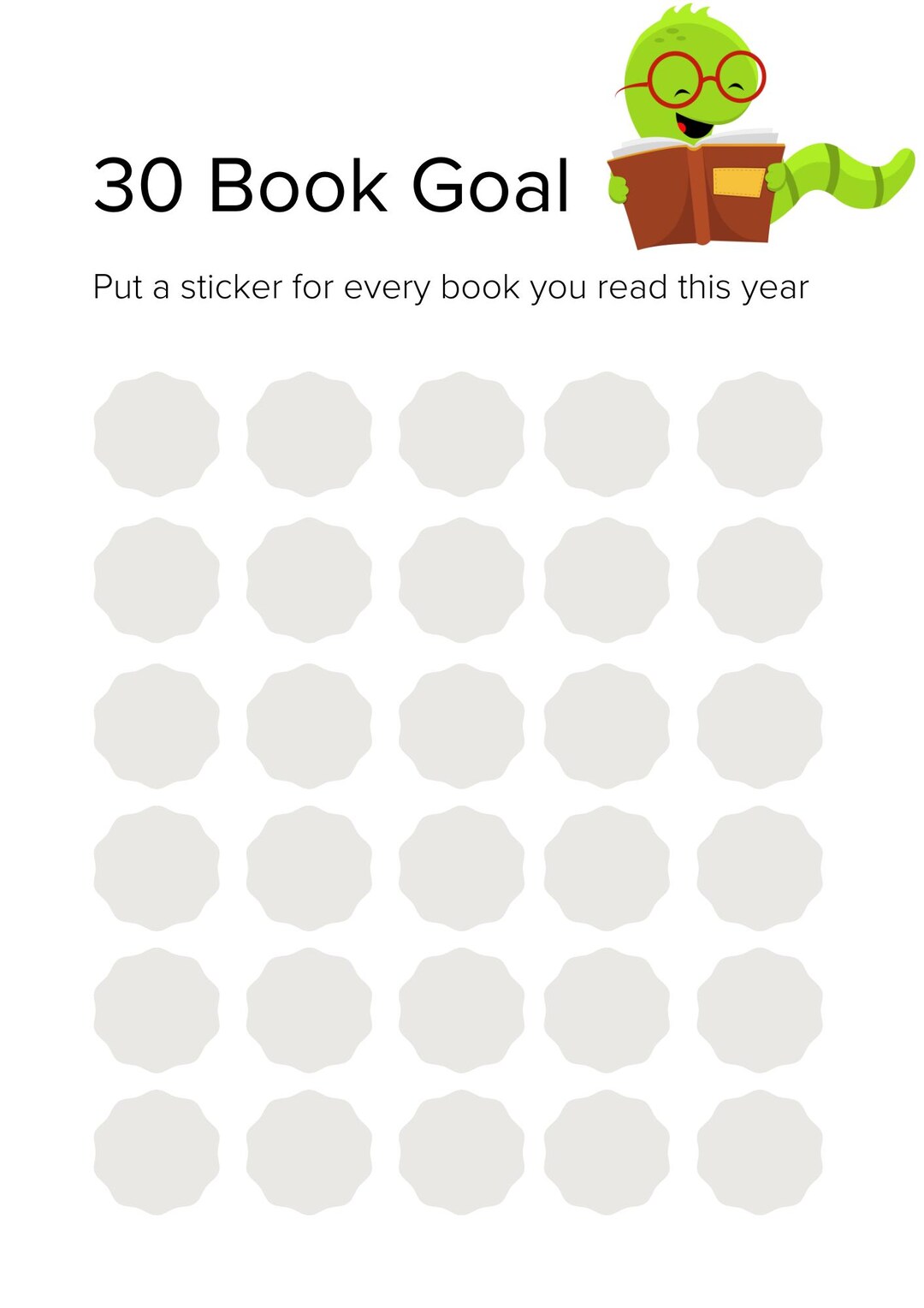 Reading Goals Chart - Etsy