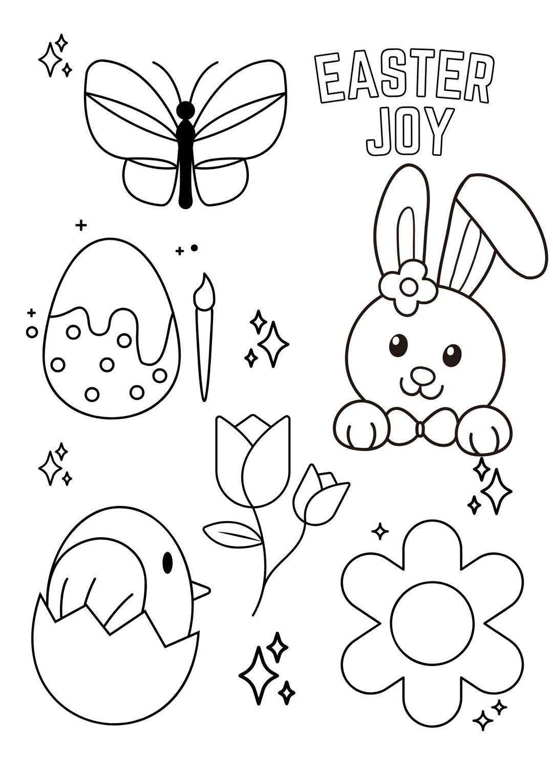 Easter Joy Coloring Page - Etsy