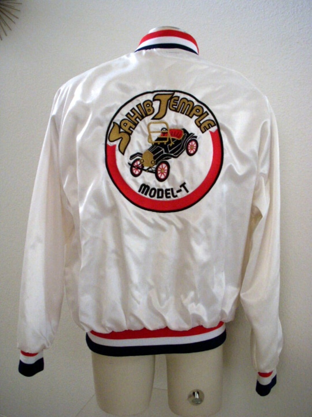 Vintage MODEL T Shriners Jacket White Satin Embroidered Sahib Temple ...