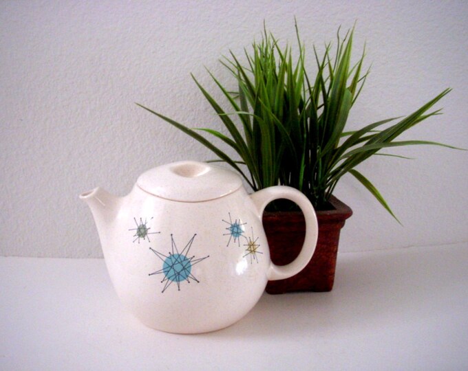 Vintage 50s Franciscan Ware Starburst Tea Pot Atomic Sputnik Tea Pot ...