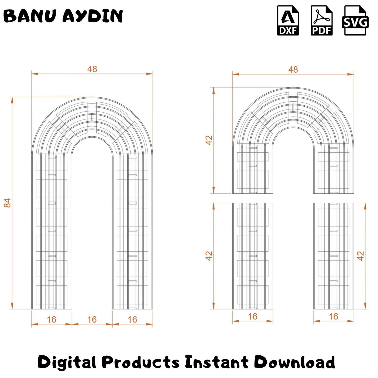 5 Layer Ripple Arch CNC File: 3D Rainbow Backdrop Template - Digital ...