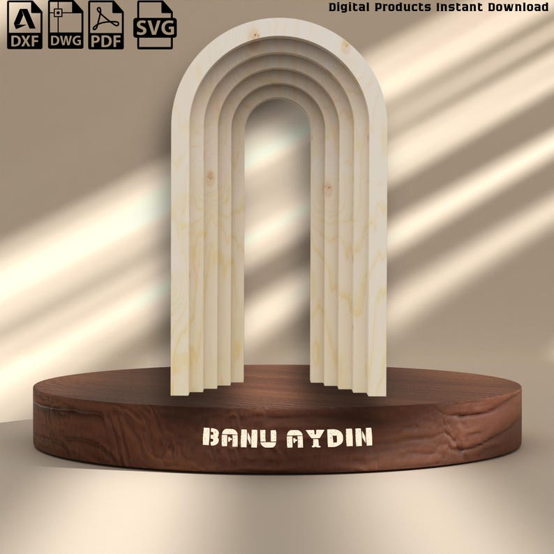 5 Layer Ripple Arch CNC File: 3D Rainbow Backdrop Template - Digital ...