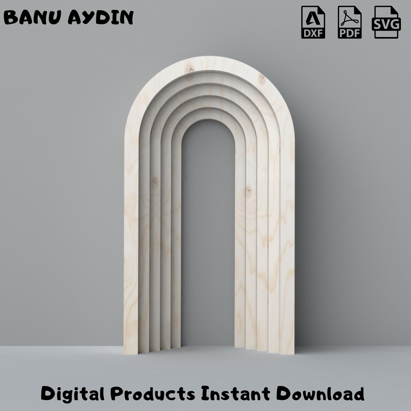 5 Layer Ripple Arch CNC File: 3D Rainbow Backdrop Template - Digital ...