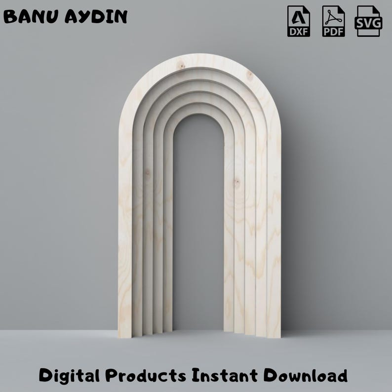 5 Layer Ripple Arch CNC File: 3D Rainbow Backdrop Template - Digital ...