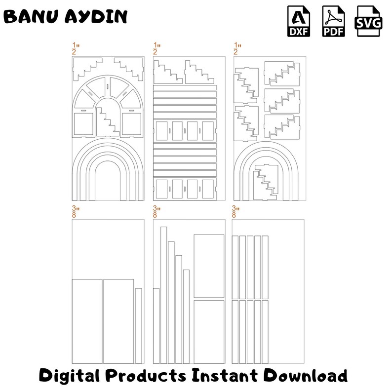 5 Layer Ripple Arch CNC File: 3D Rainbow Backdrop Template - Digital ...