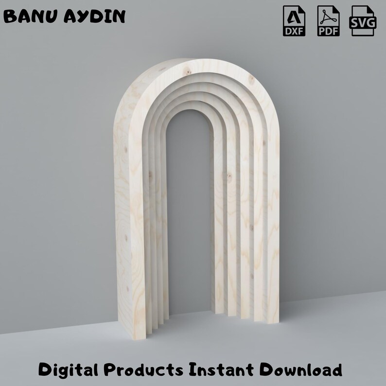 5 Layer Ripple Arch CNC File: 3D Rainbow Backdrop Template - Digital ...