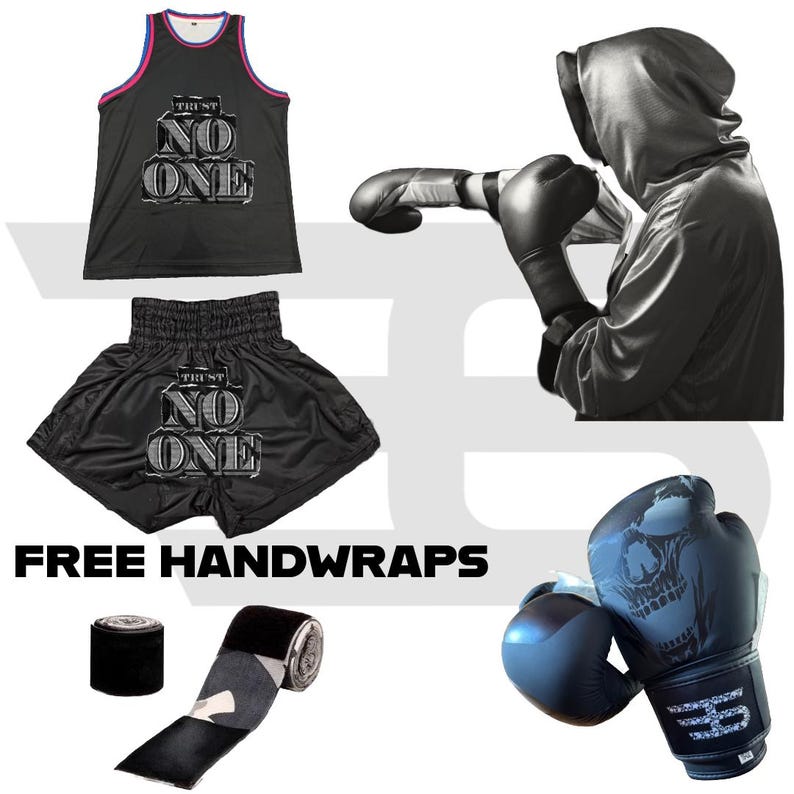 Personalized High Quality Leather Boxing Gloves Set & Boxing Attire ...