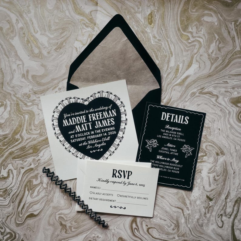 Sweetheart Invitation Suite in Vintage Domino - PRINT READY FILES - Etsy
