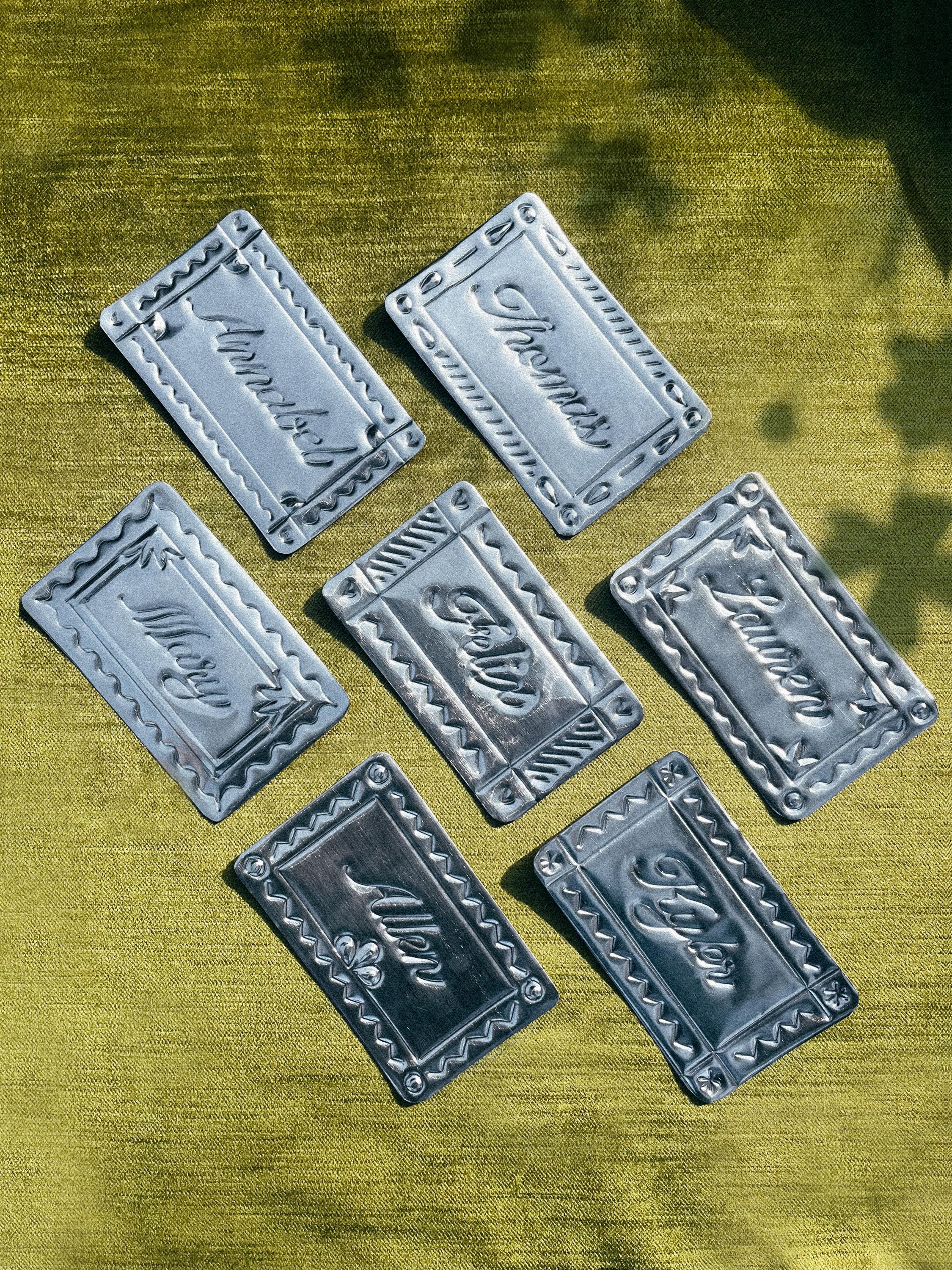 Embossed Tin Place Cards - Etsy