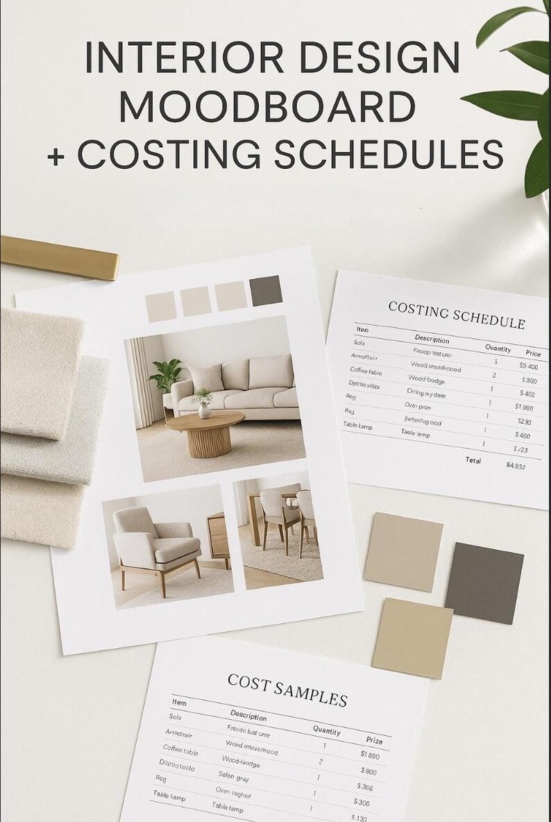 Customized Interior Design Virtual Mood Board and Sourcing Service - Etsy