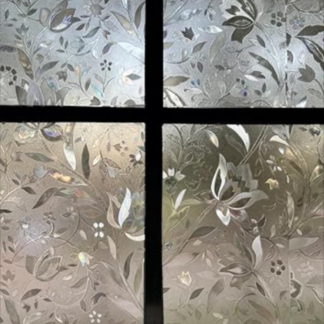 3D Flower Window Film – Static Cling Privacy & UV Blocking Decorative ...