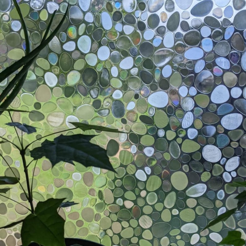 Rainbow Pebble Window Privacy Film 17.5x78.7 Inch, 3D Static Cling ...
