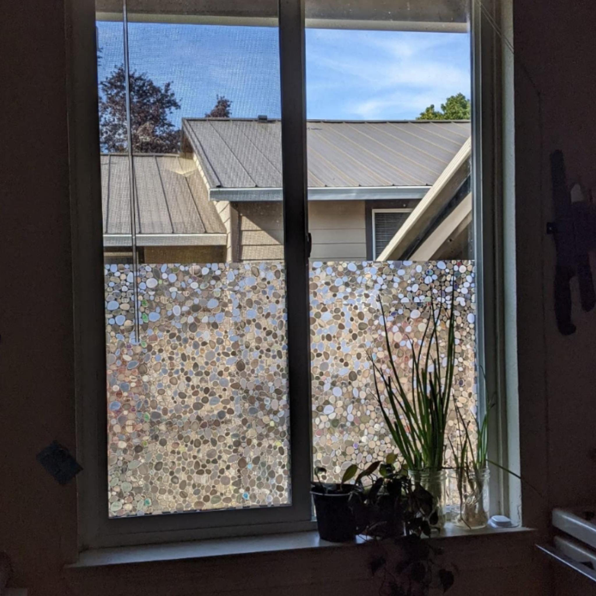 Rainbow Pebble Window Privacy Film 17.5x78.7 Inch, 3D Static Cling ...