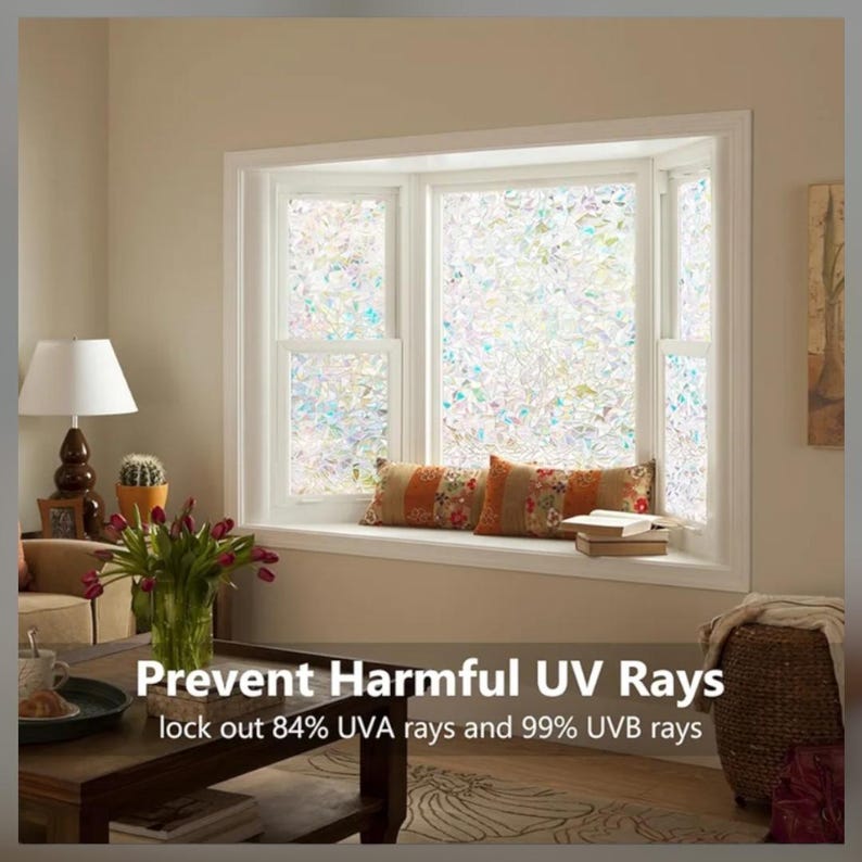 Rainbow Window Privacy Film No Glue – Decorative Static Cling Glass ...