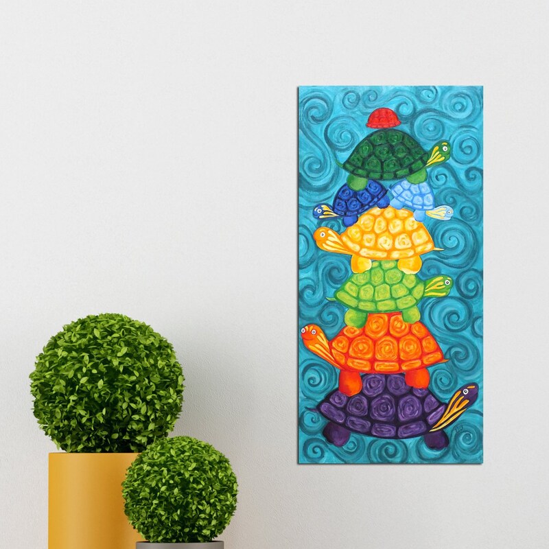 Turtle Whimsical Painting - Etsy