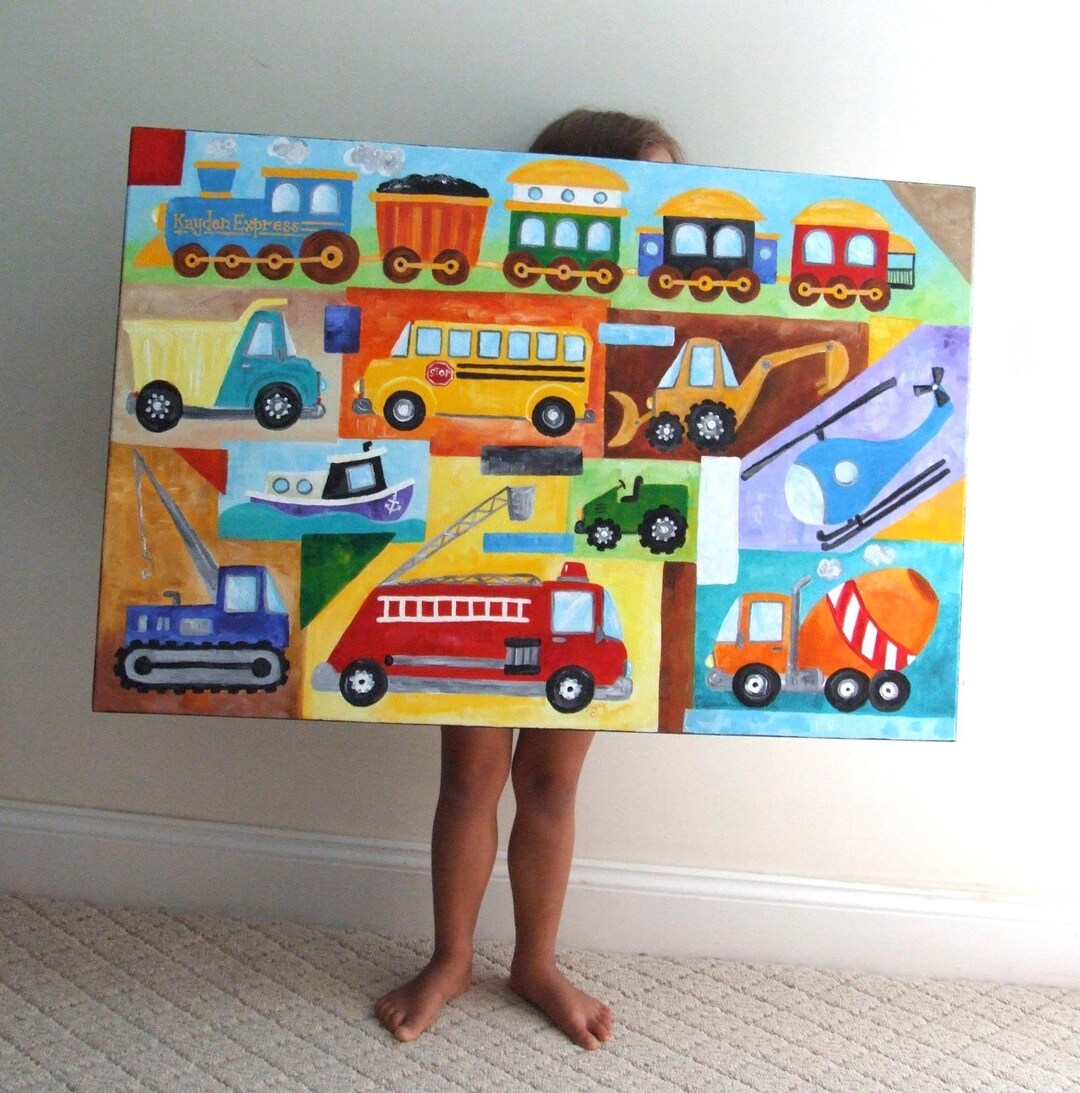 Custom Truck & Car Painting, Transportation Art, 36x24 Inch Acrylic ...