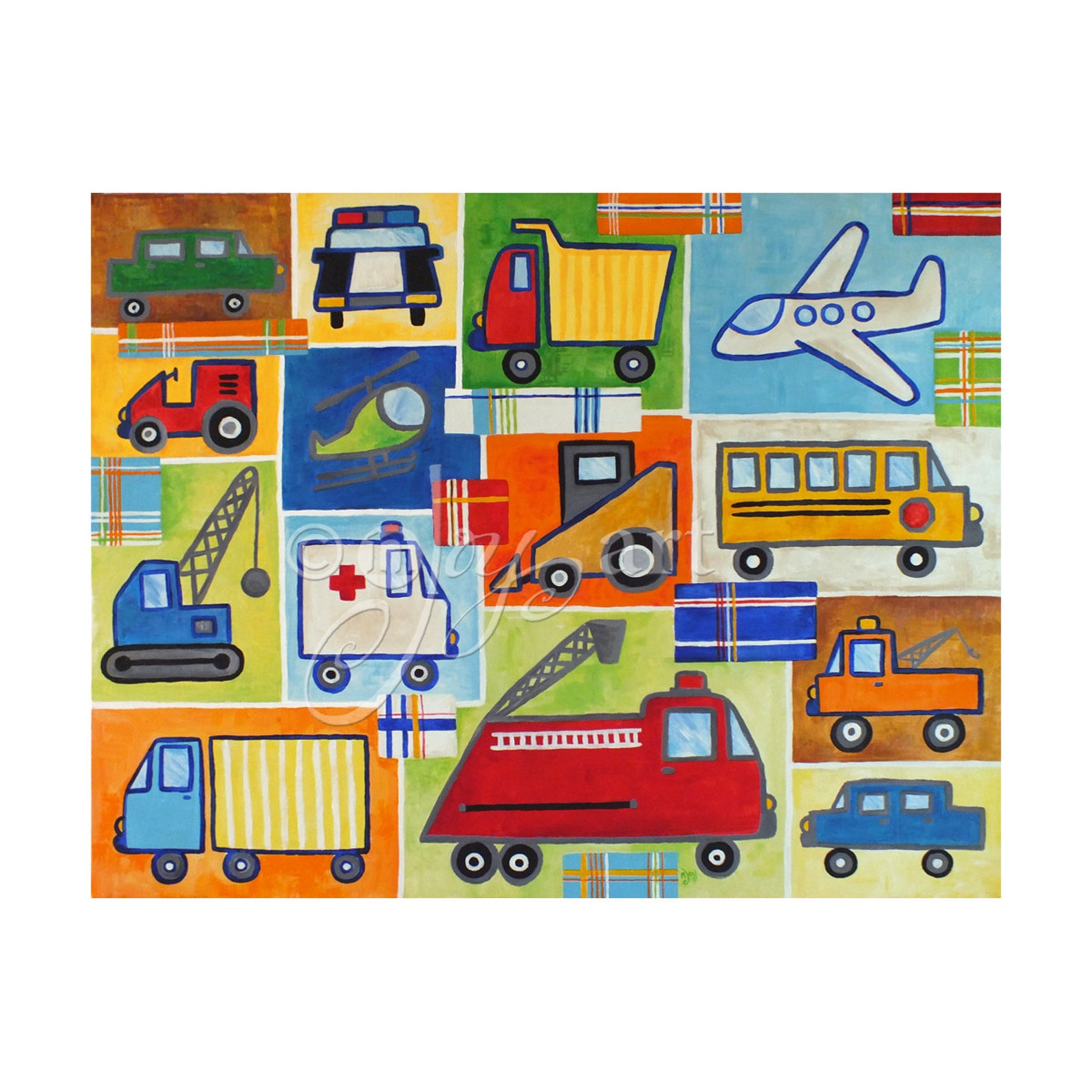 Custom Kids Transportation Wall Art Personalized Car and - Etsy