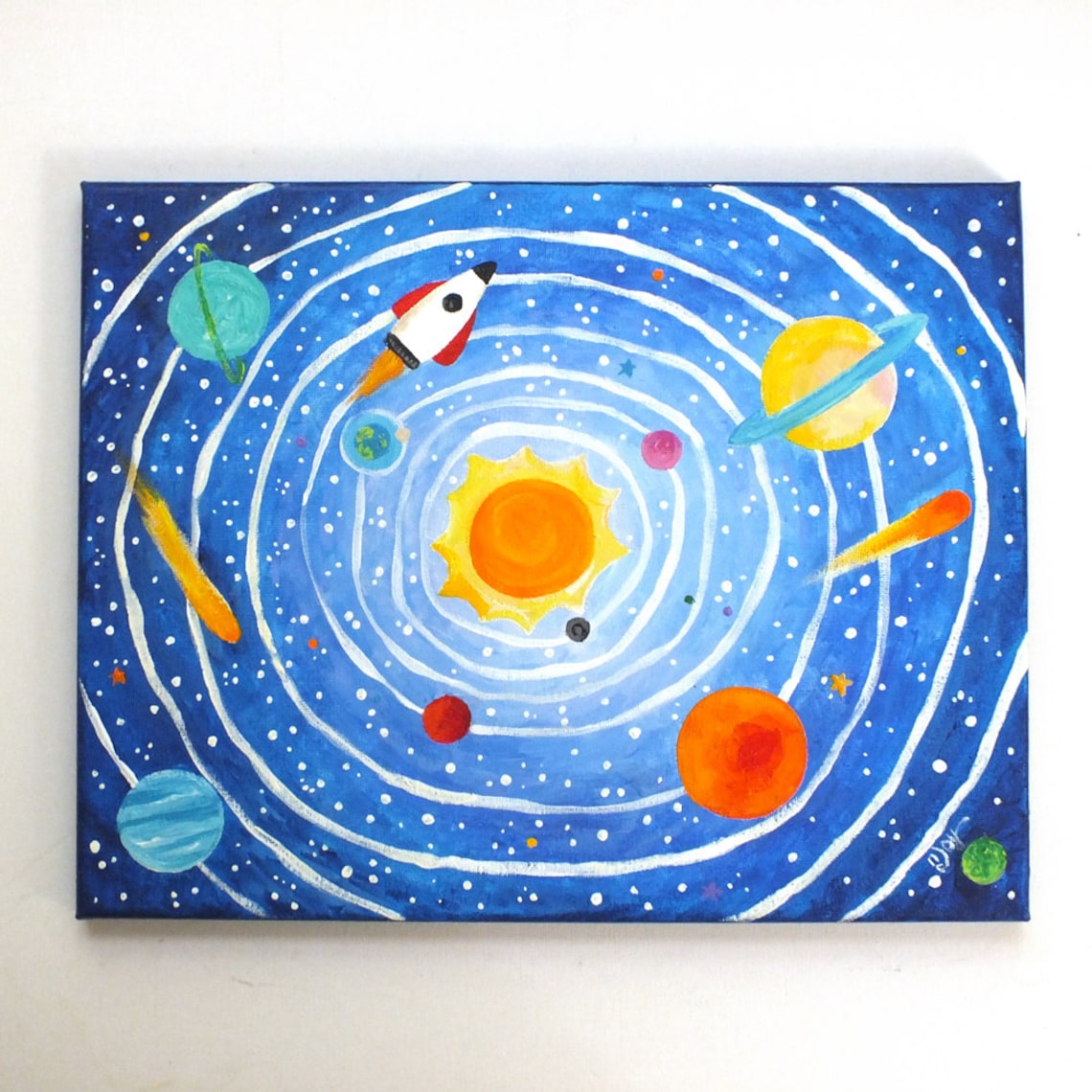 Solar System Painting Custom Children's Space Painting - Etsy