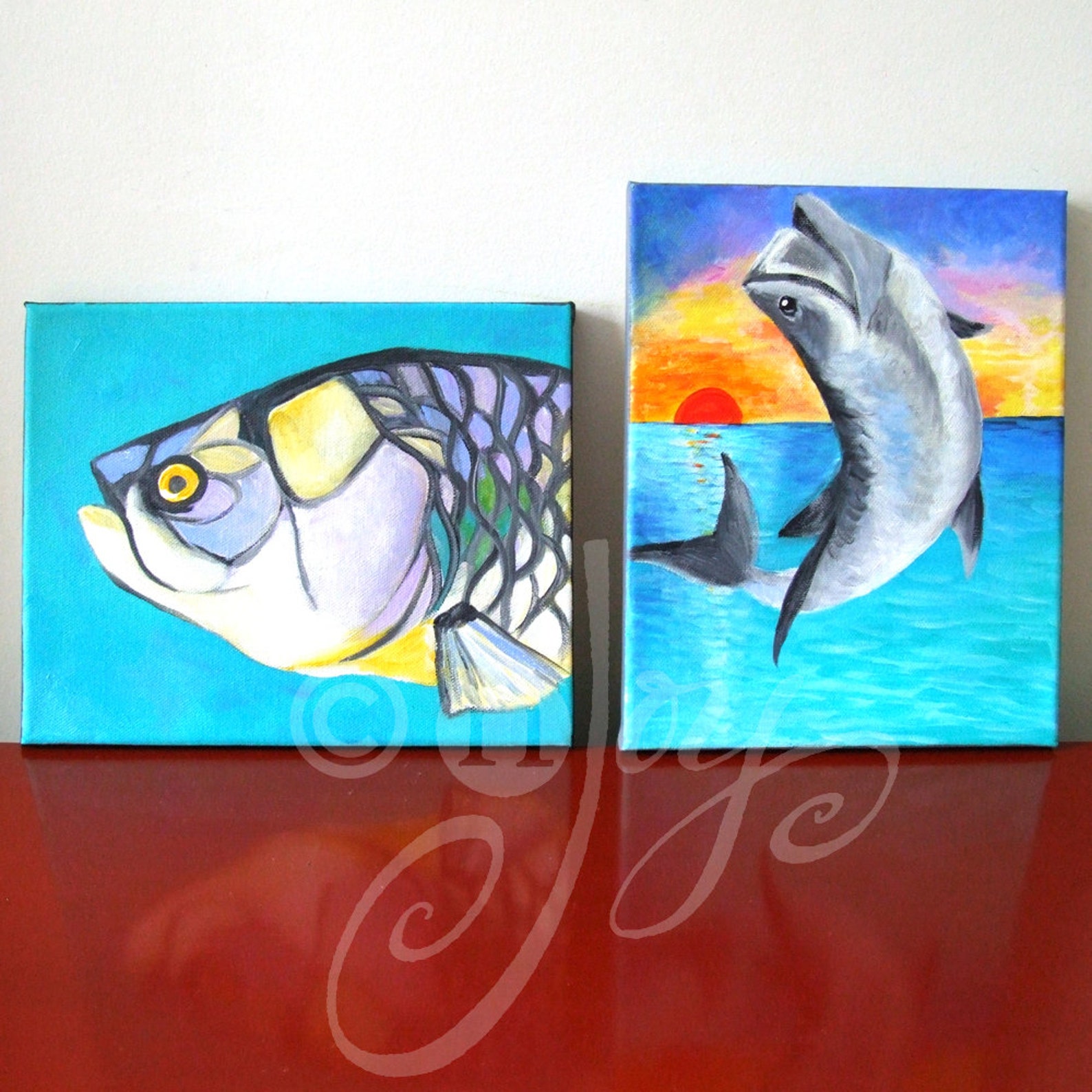 Fish Painting, TARPON HEAD, 8x10 Tropical Fish Art - Etsy