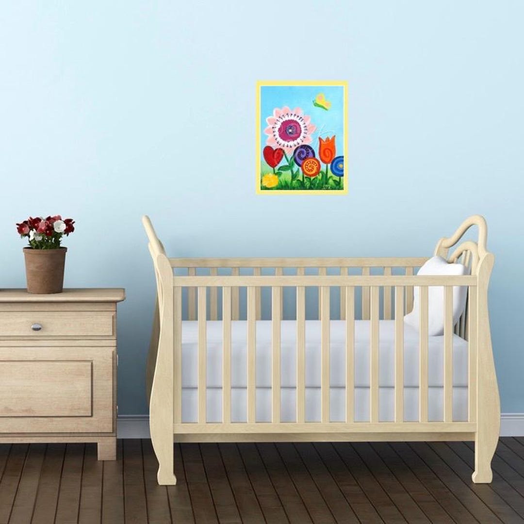 Children's Art Print / BUTTERFLY GARDEN 8x10 PRINT / Girls Nursery ...