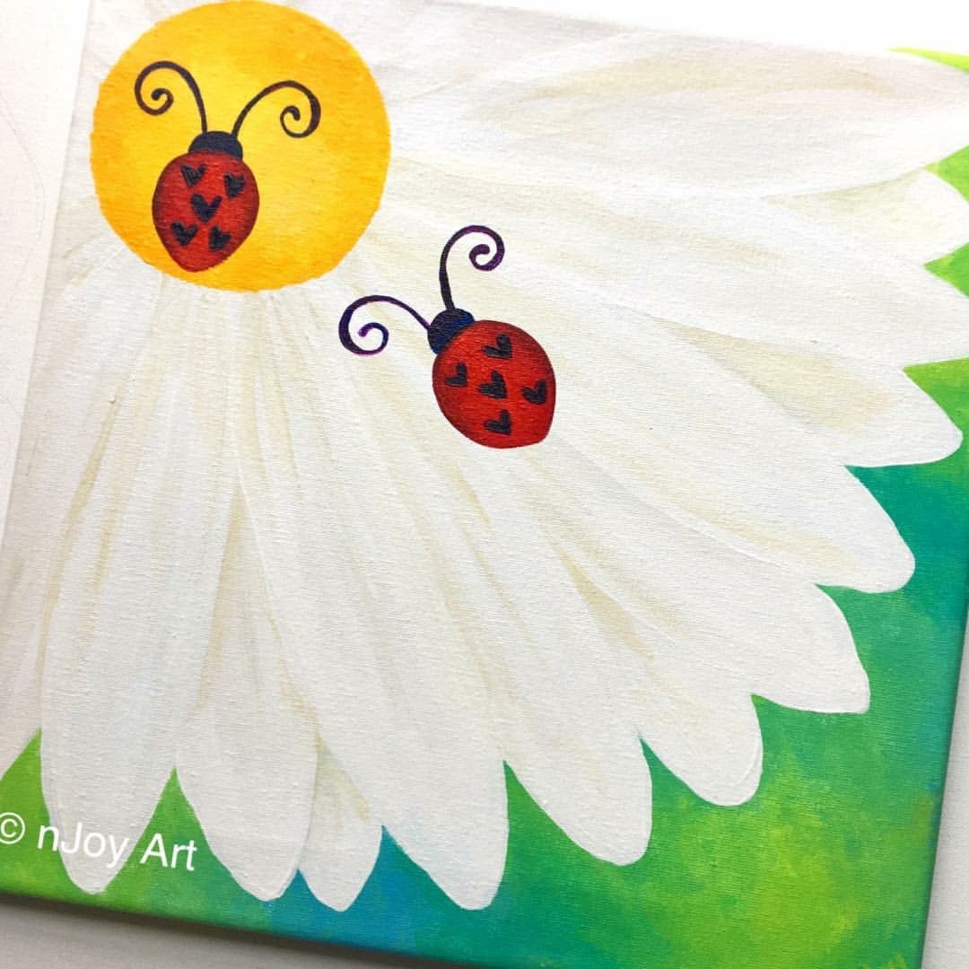 Custom Art LOVE BUG on a FLOWER 12 X12 Inch Acrylic - Etsy