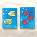 1 Fish, 2 Fish, Red Fish, Blue Fish - Set of Four 5x7 Acrylic Paintings ...