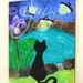 Back Cat Painting 16x20 Inch Acrylic on Canvas Painting of a - Etsy