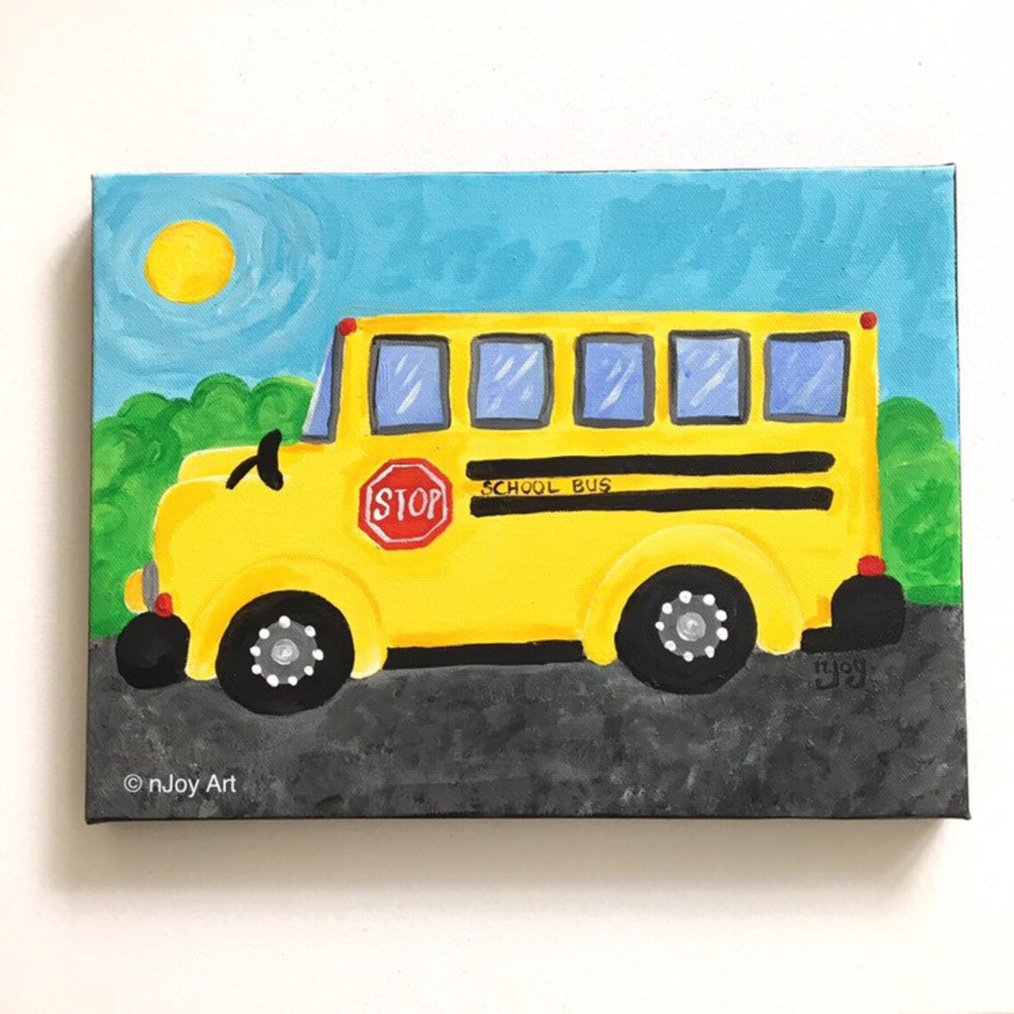 School Bus Painting – Transportation Art, Boys Nursery Decor - Etsy