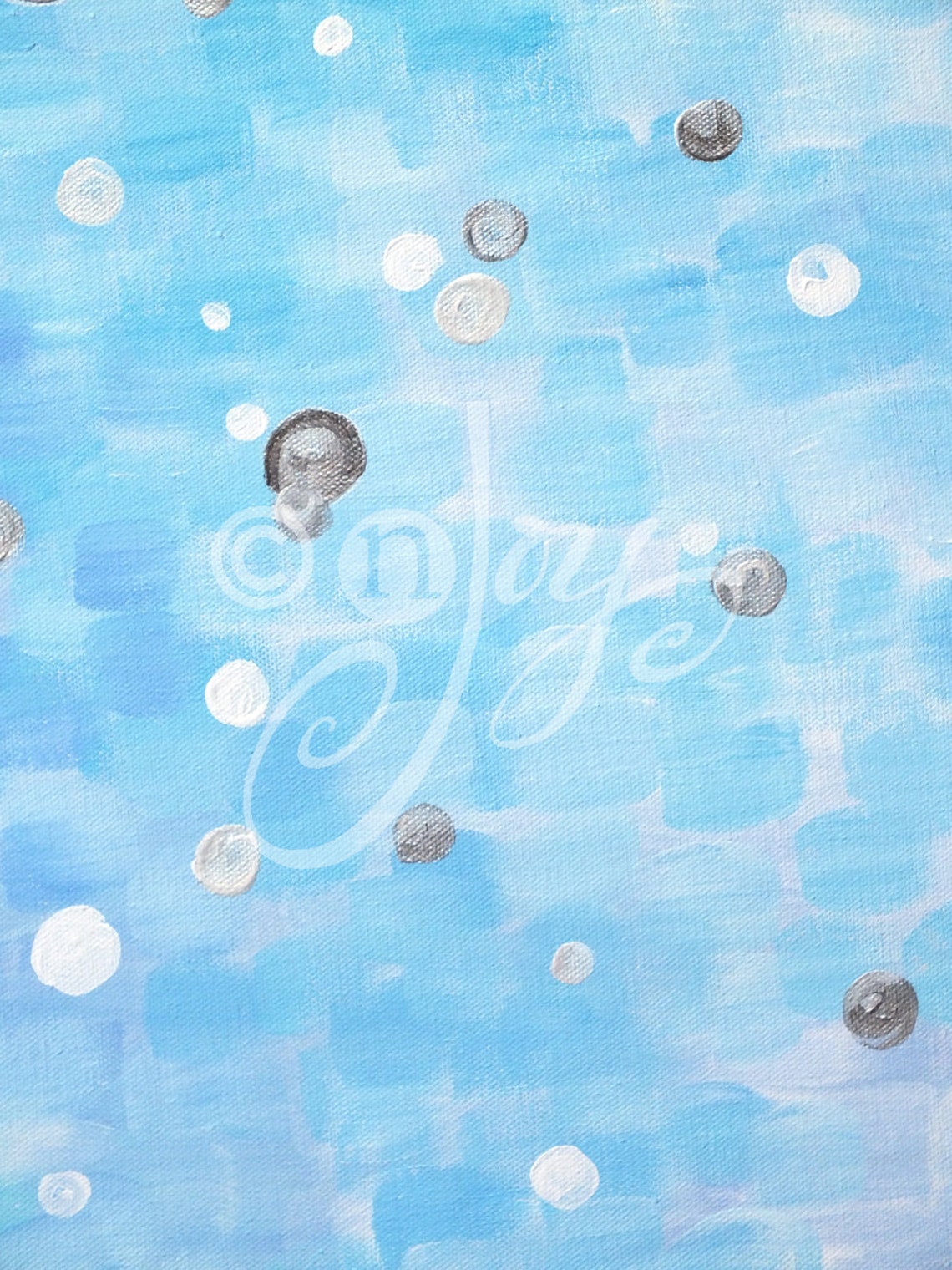 Abstract Blue Painting First Snow 22x28 Canvas Art for Home - Etsy