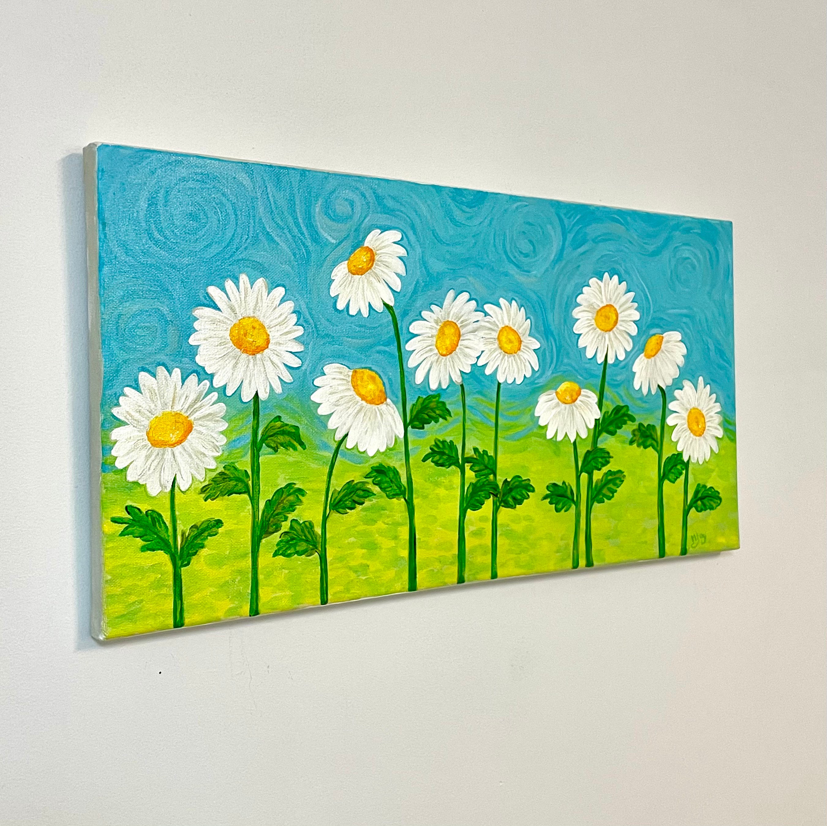 Daisy Painting Acrylic 20x10 Inch Gallery Wrapped Canvas - Etsy