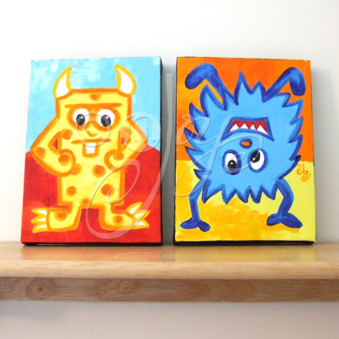 Custom Art for Kids LITTLE MONSTERS Four 5x5 Acrylic - Etsy