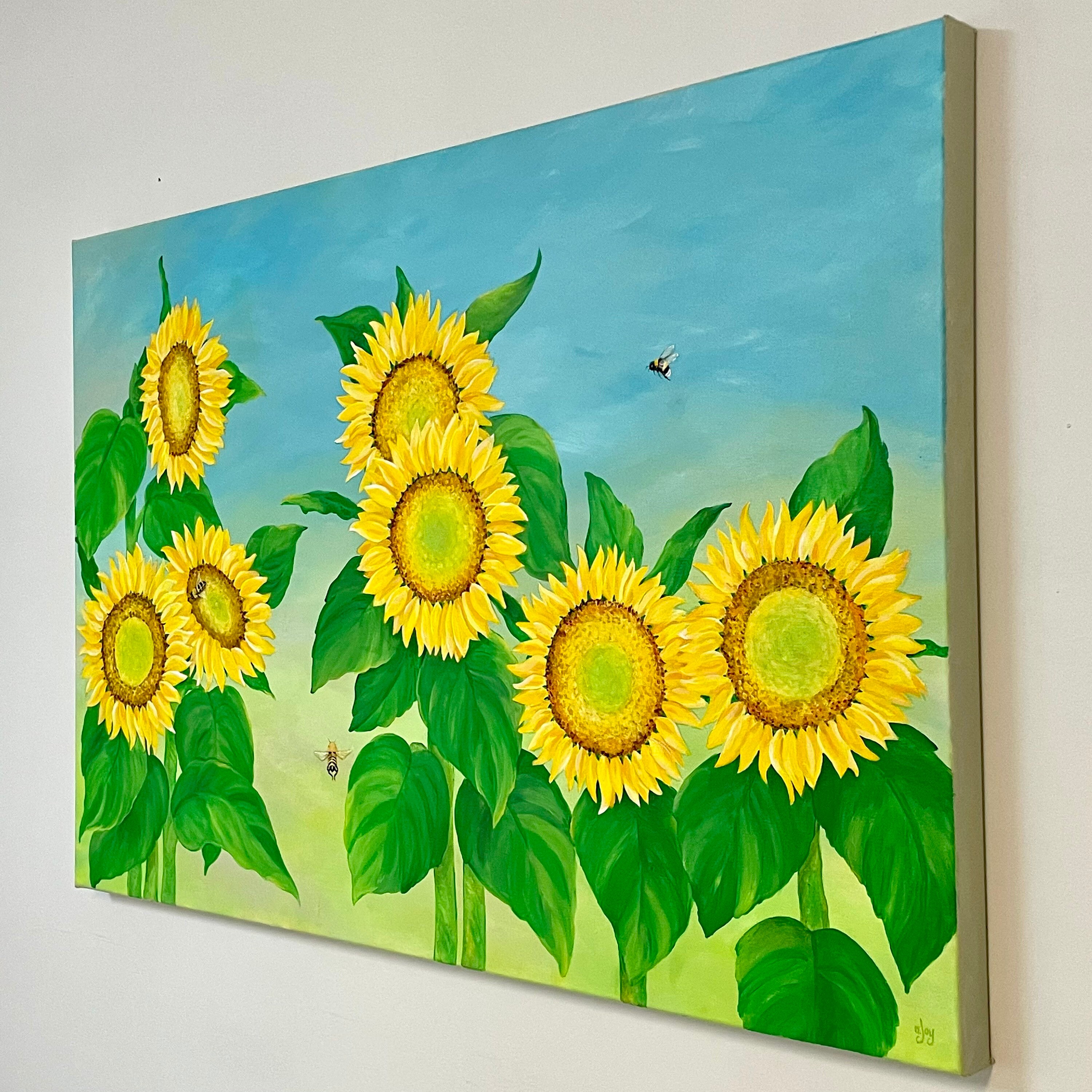 Sunflowers and Bees Acrylic Painting 36x24 Inch Gallery - Etsy