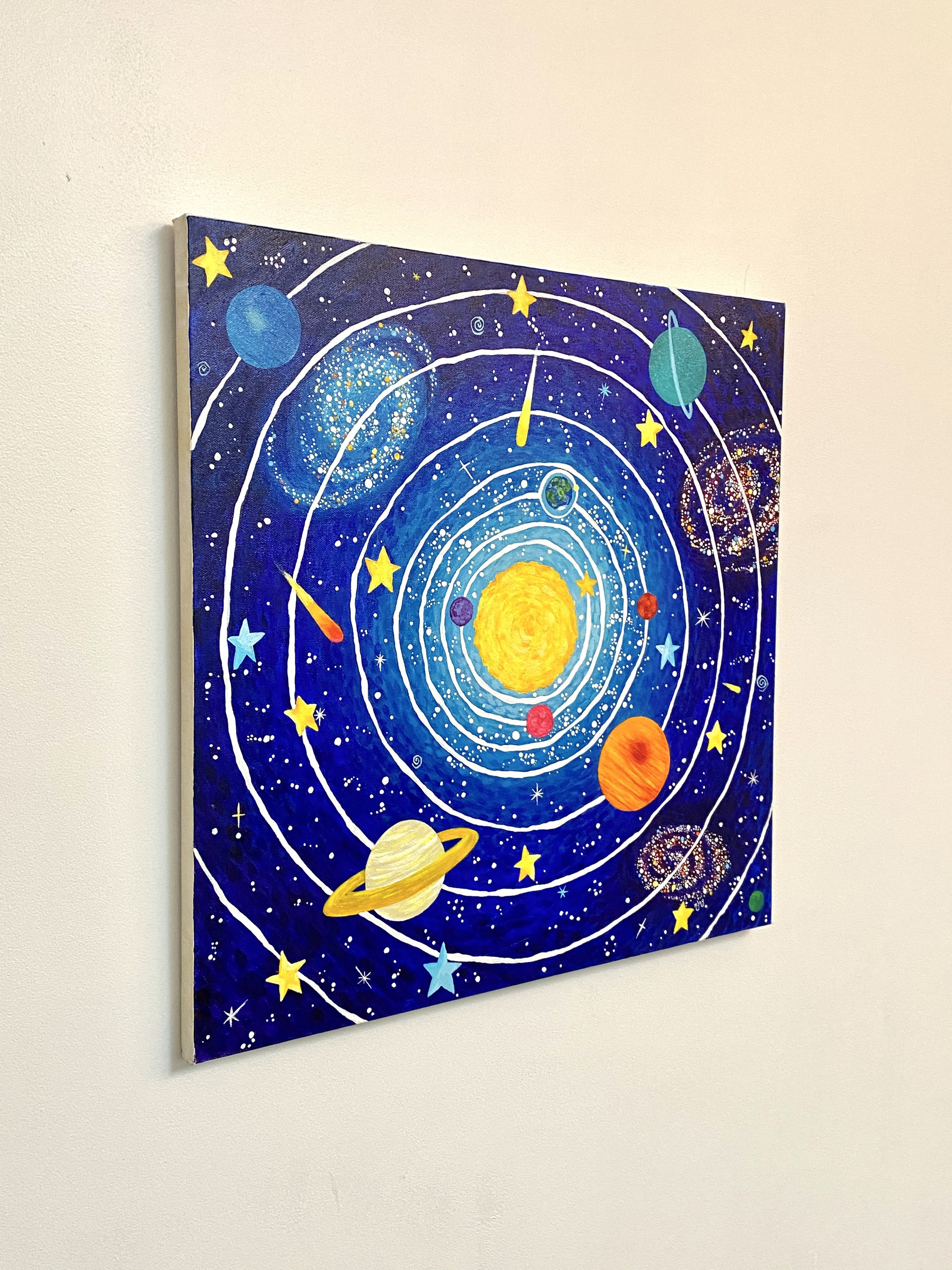 Solar System painting space themed decor kids room nursery | Etsy