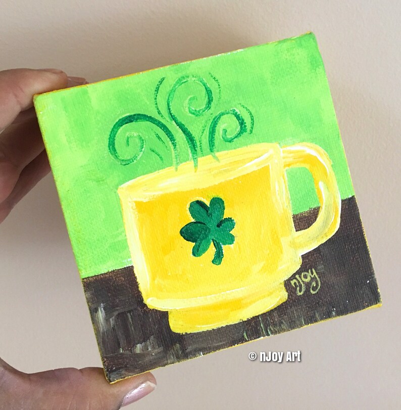 Mini Coffee Art - 4x4 Acrylic Canvas, Irish Coffee - Etsy
