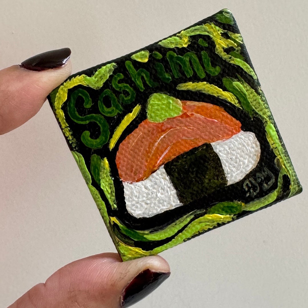 Sashimi Art Magnet, 2 Inch Acrylic Sushi Painting - Etsy