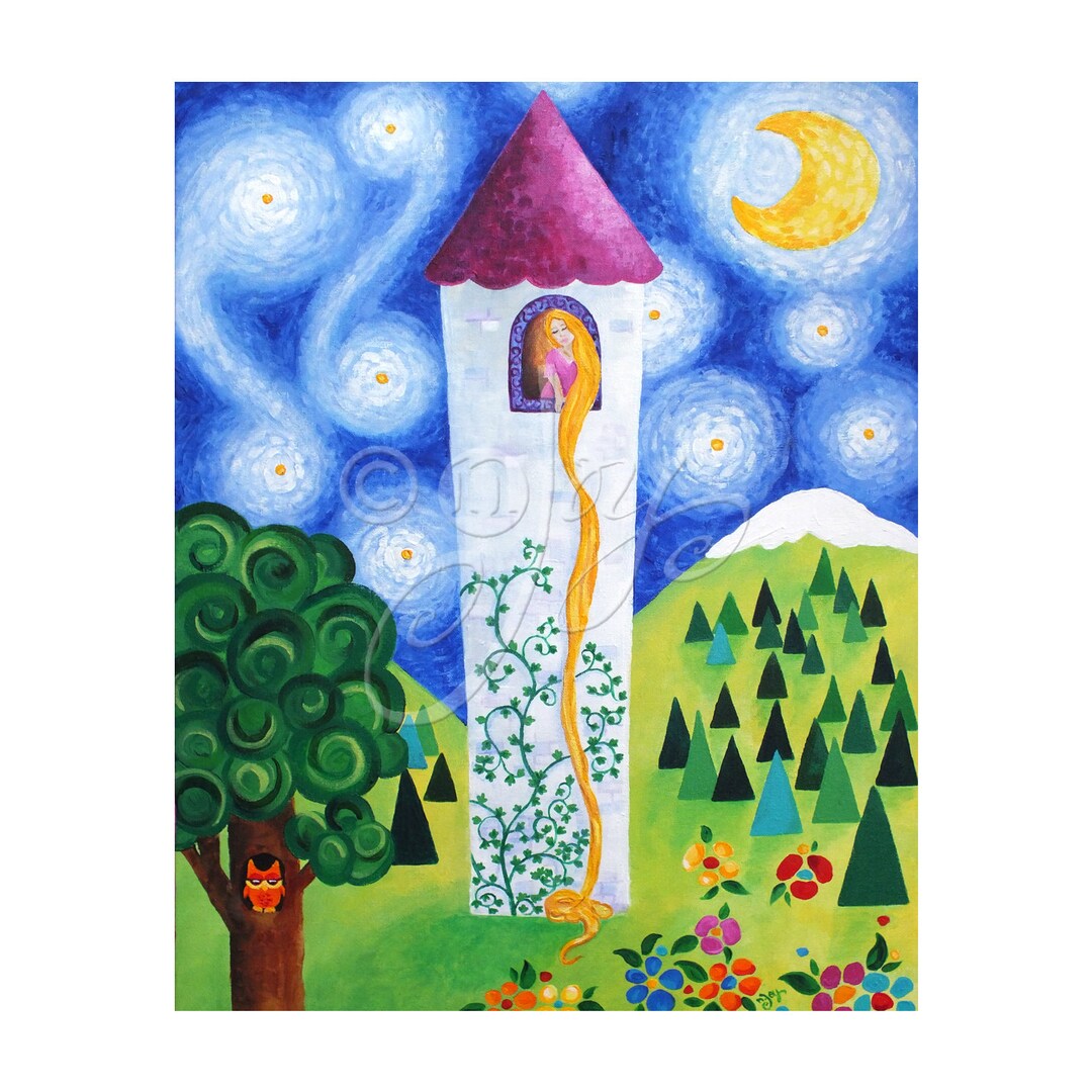 Rapunzels Tower Art Print for Baby Girls Nursery 16x20 Inch - Etsy